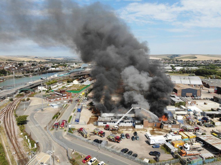 'Explosion' at seaside port sees thick black smoke pouring - London Daily
