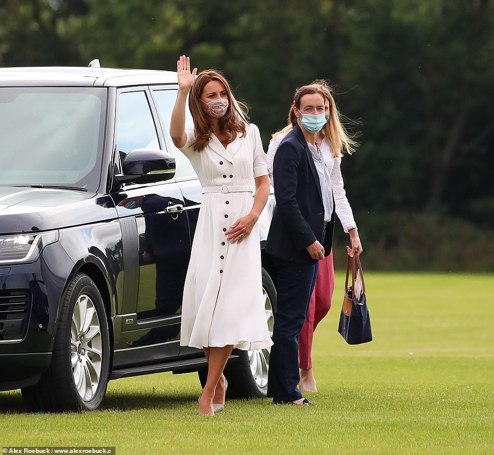 The masked duchess! Kate Middleton is seen wearing a face protector for ...