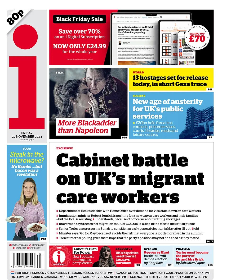 Newspaper Headlines: PM Under 'Migration Pressure' and King's 'Secret ...